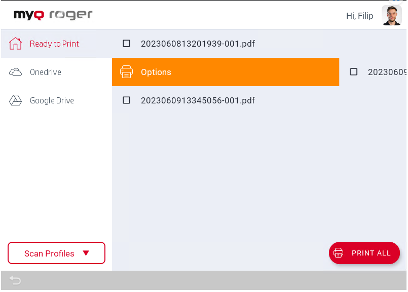 Using MyQ Roger